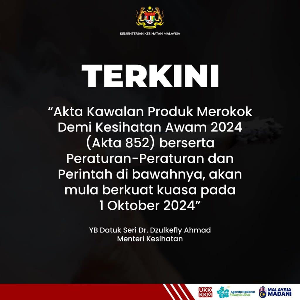 Terengganu Sambut Baik Akta 852, Kawalan Rokok dan Vape - TRDI News